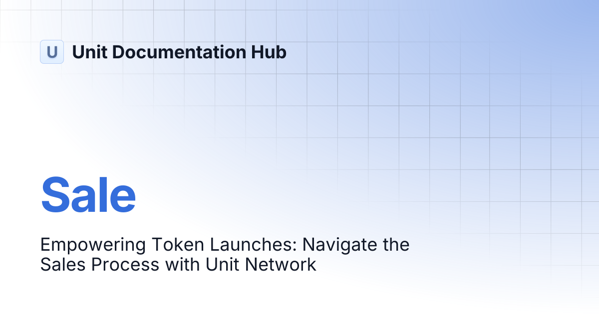 Sale | Unit Documentation Hub