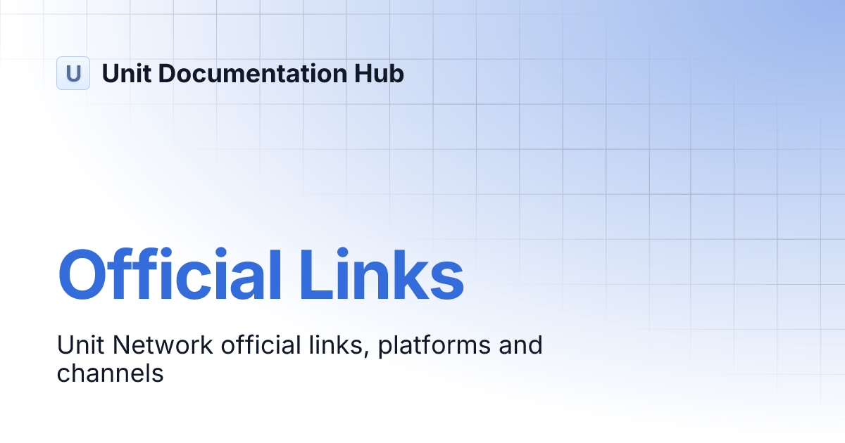 Official Links | Unit Documentation Hub